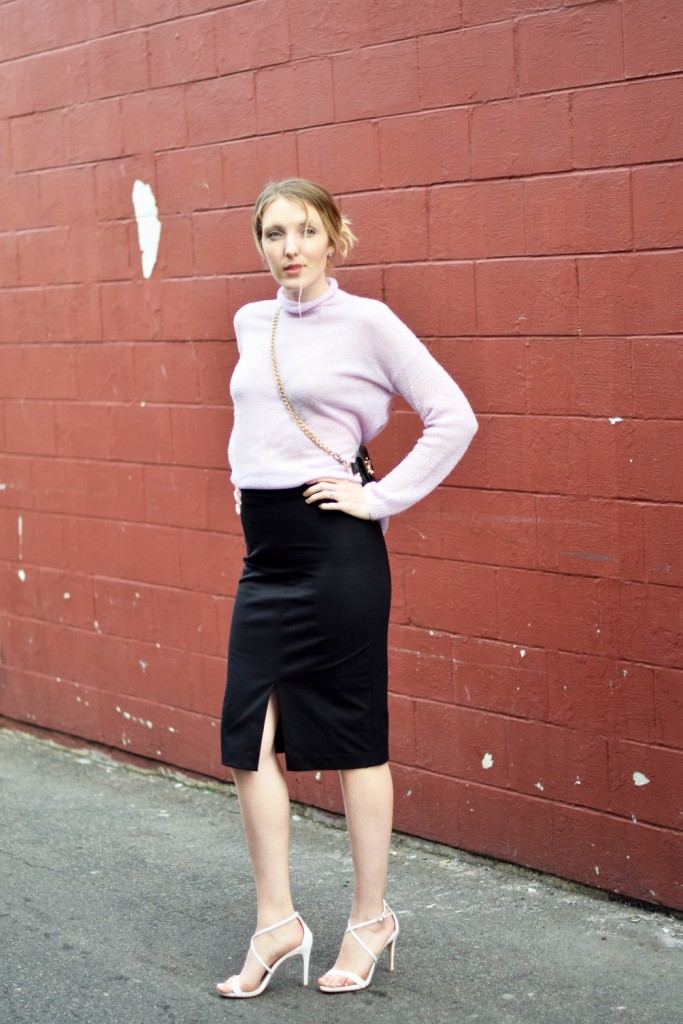 front slit pencil skirt - One Brass Fox